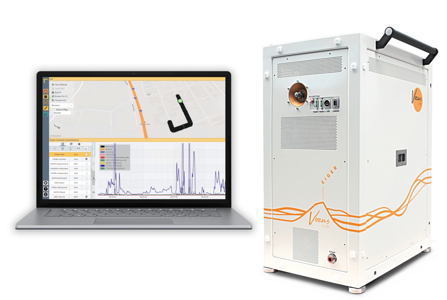 Environmental Monitoring with the Vocus and Autonomous Mobile Robots